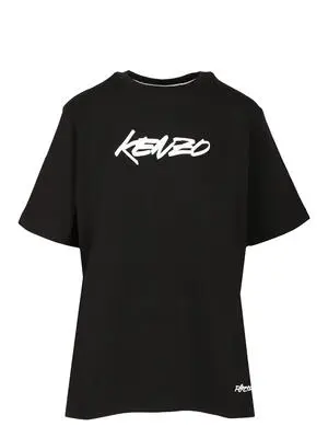 Kenzo Logo Printed Crewneck T-shirt - Black