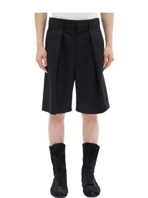 ANN DEMEULEMEESTER Pleated Wide Leg Shorts - Black