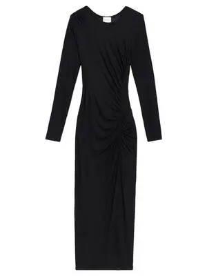 Isabel Marant Étoile Jelina Draped Long Sleeve Maxi Dress - Black