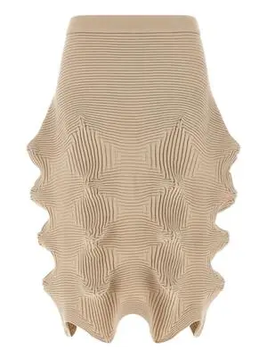 Issey Miyake Linkage Ribbed Knit Skirt - Nude