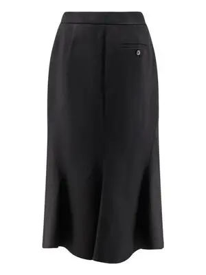 Alexander McQueen Cutaway Pencil Skirt With Slit Detail - Black