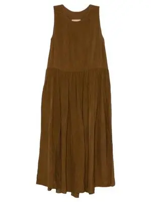 UMA WANG Pleated Maxi Dress - Brown