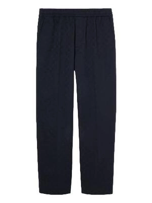 Gucci Gg Cotton Gabardine Trousers - Dark Blue