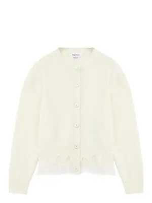 Alexander McQueen Cobweb Lace Shrunken Cardigan - Ivory