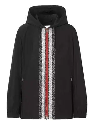 Burberry Logo Trim Hooded Jacket - Black