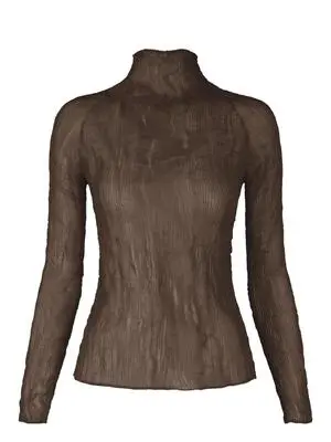 ISSEY MIYAKE Issey Miyake High-Neck Pleated Long-Sleeve Top
