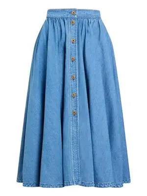 PATOU Buttoned Maxi A-line Skirt - Blue