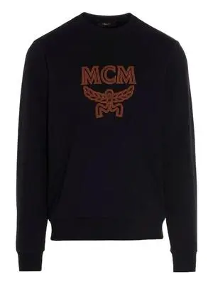 Mcm Logo Embroidered Pullover - Black
