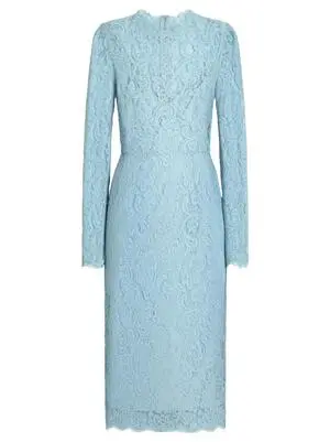 Dolce & Gabbana Lace Midi Dress - Blue