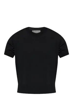 Ami Fine Knit Crew Neck T-shirt - Black