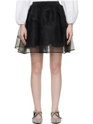 CECILIE BAHNSEN Cecilie Bahnsen Black Organic Cotton Mesh Mini Skirt