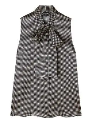 TOM FORD Polka Dot Silk Blend Satin Shirt - Black