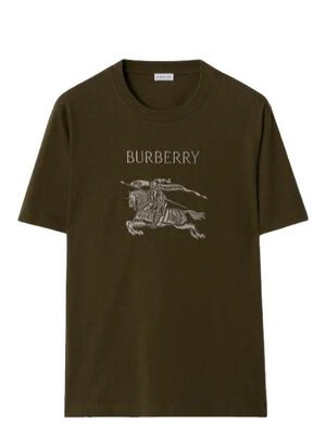 Burberry Ekd Embroidered Crewneck T-shirt - Marsh Green