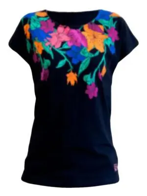 EA7 Floral Print T-shirt - Black