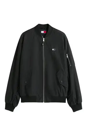 Tommy Hilfiger Regenerative Cotton Blend Bomber Jacket - Black