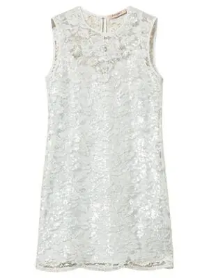 TWINSET Sequin Lace Mini Dress - White