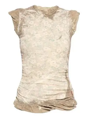 DIESEL® Sleeveless Floral Print Top - Nude