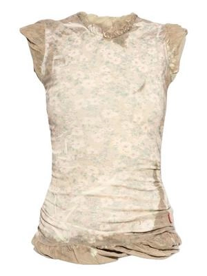 DIESEL® Diesel Sleeveless Floral Print Top Nude