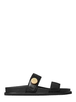 Tory Burch Tory Burch Romy Sport Flat Sandals With Logo Studs Perfect Black