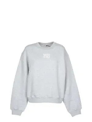Alexander Wang Alexander Wang Logo Printed Crewneck Sweatshirt Light Gray