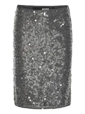 ROTATE BY BIRGER CHRISTENSEN Sequin Midi Straight Skirt - Black