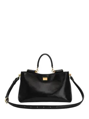 Dolce & Gabbana Logo Plaque Shoulder Bag - Black