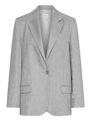 Marella Stretch Linen-blend Grisaille Blazer - Grey