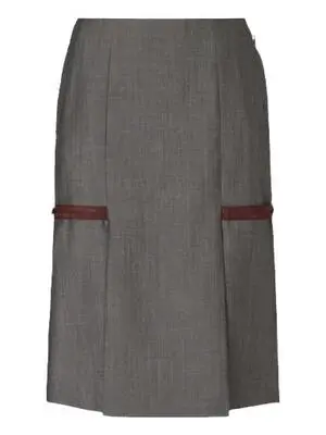Fendi Mohair Midi Skirt With Side Slits - Grey
