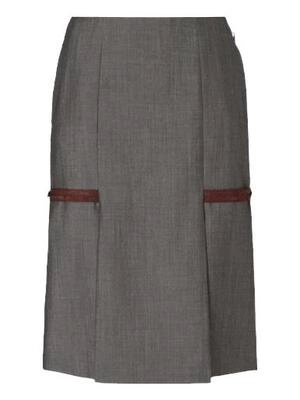 FENDI Fendi Grey Mohair Midi Skirt With Side Slits