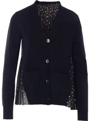 Sacai Long Sleeve Buttoned Cardigan - Black