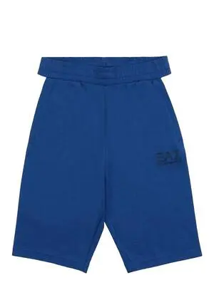 EA7 Elastic Waist Side Stripe Shorts - Blue