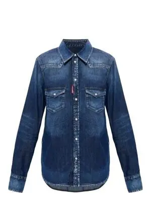 Dsquared2 Long Sleeve Denim Shirt - Blue