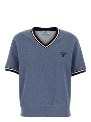 Prada Short-sleeved V-neck Jumper - Blue