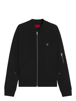Hugo Boss Zip Up Jersey Bomber Jacket - Black