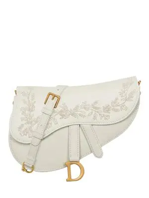 Dior Small Saddle Bag With Chain - Latte