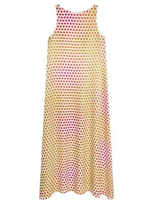 Dries Van Noten Sleeveless Polka Dot Maxi Dress - Ecru