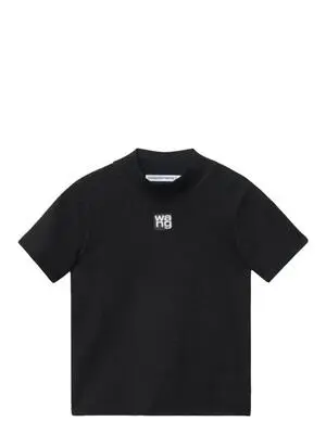 Alexander Wang Mock Neck Short Sleeve T-shirt - Black