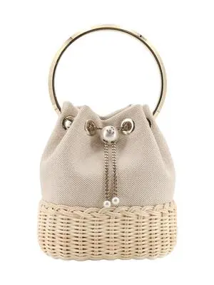 JIMMY CHOO Drawstring Shoulder Bag - Nude
