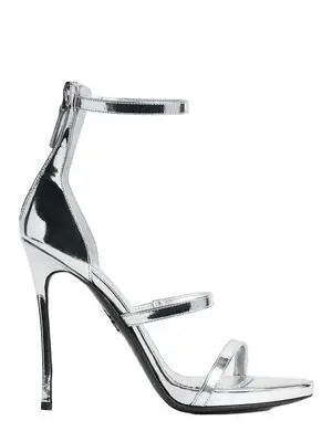 Dsquared2 Heeled Sandals With Stiletto Heel And Zip Closure - Silver