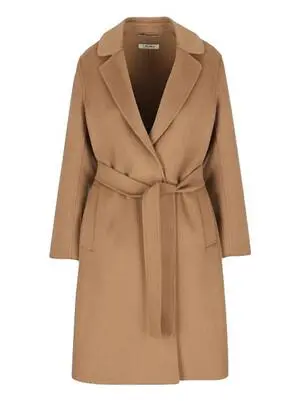 Max Mara Belted Notched-lapel Coat - Brown
