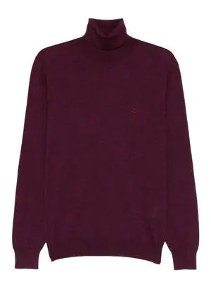 Etro Roll-neck Embroidered Top - Red