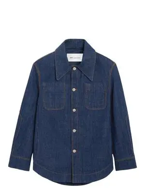 Ami Embossed Worker Overshirt - Blue