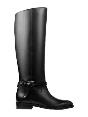 JIMMY CHOO Knee High Boots With Bow Detailing - Black