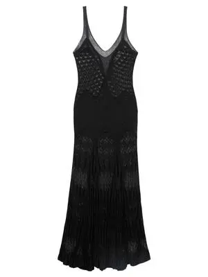 Blumarine Patterned V-neck Maxi Dress - Black
