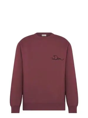 Dior Embroidered Crewneck Sweatshirt - Wine Red