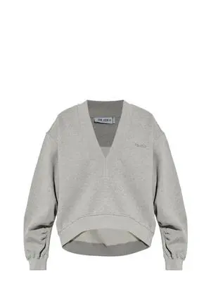 Attico Logo Embroidered V-neck Sweatshirt - Gray