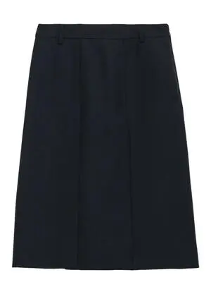 Prada Slit Detailed Midi Skirt - Blue