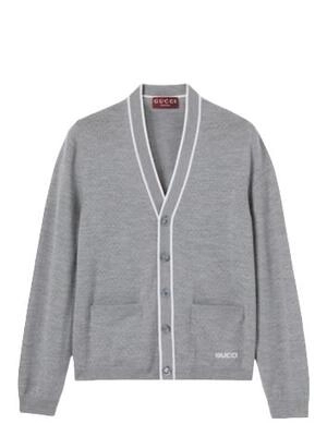 GUCCI Embroidered Logo Cardigan