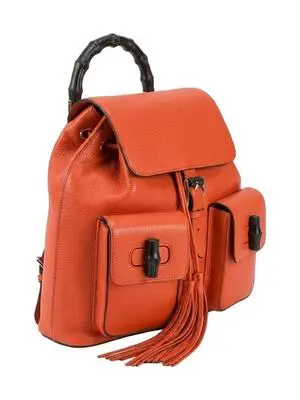 Gucci Bamboo Grain Leather Backpack - Red