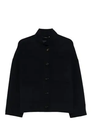 Max Mara Long-sleeved Jacket With Multiple Pockets - Black
